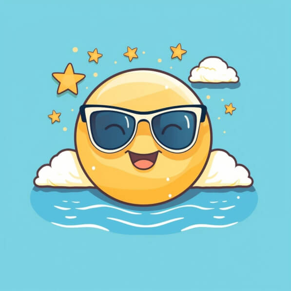 Descarga Sol de dibujo animado alegre con gafas de sol Fondos En Línea ...