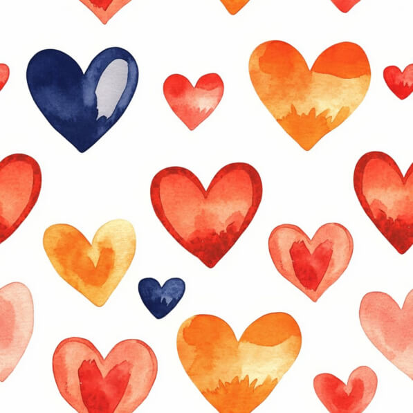 Download Vibrant Watercolor Hearts Pattern Patterns Online - Creative ...