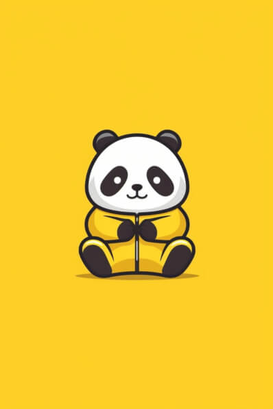 Descarga Panda de dibujo en fondo amarillo Fondos En Línea - Creative ...