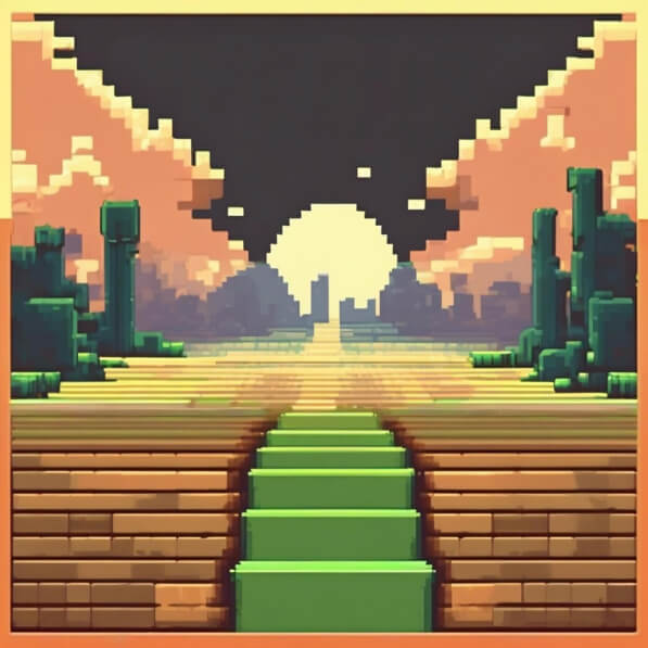 Download Pixelated Sunset Landscape Backgrounds Online - Creative Fabrica