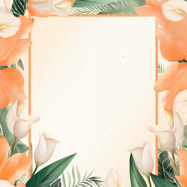 Download Floral Frame Design with Orange and White Flowers Backgrounds ...