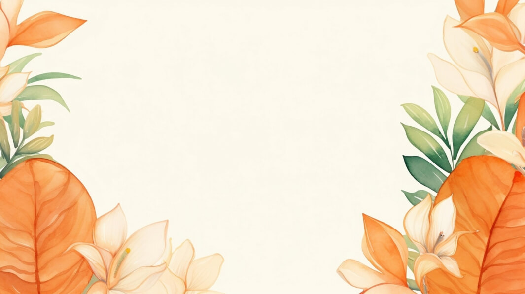 Baixe Design Floral com Folhas Laranjas e Flores Brancas Backgrounds ...