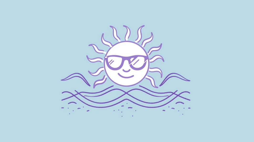 Download Cheerful Sun Illustration with Water Waves Backgrounds Online ...