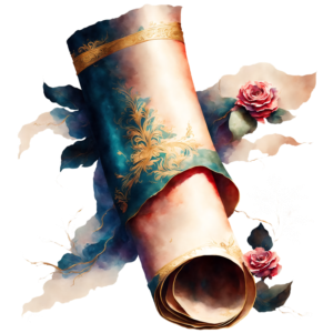 Download Painting of a Floral Scroll PNG Online - Creative Fabrica
