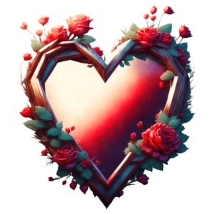 Download Red Rose Heart Frame PNG Online - Creative Fabrica