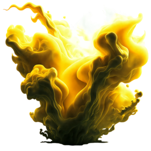 Download Vibrant Yellow Liquid Splash or Spill on Black Background PNG ...