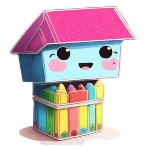 Download Colorful Crayon House - Unique and Creative Image PNG Online ...