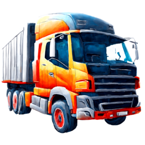 Download Sleek and Modern Scania Truck in Orange and White PNG Online ...