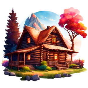 Download Rustic Wooden Cabin in the Serene Wilderness PNG Online ...