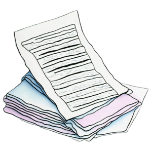 Download Stack of Papers with Writing PNG Online - Creative Fabrica