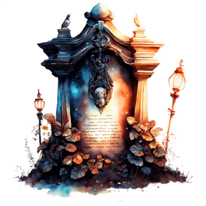 Download Gothic Style Tombstone with Intricate Carvings and Designs PNG ...