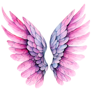 Download Beautiful Pink Angel Wings in Watercolor PNG Online - Creative ...