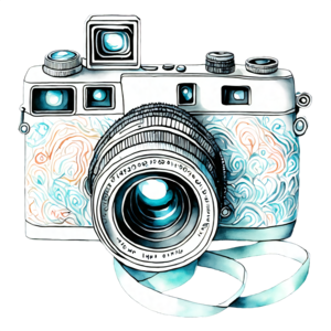 Download Decorative Camera Illustration with Swirls and Floral Patterns ...