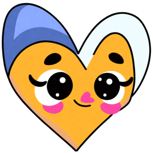 Download Cute Orange Heart Smiley Face Picture PNG Online - Creative ...