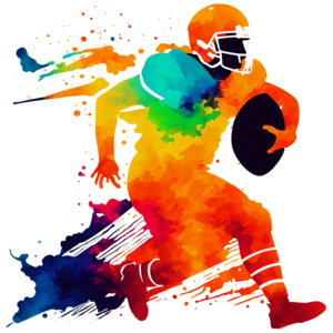 Download Colorful Football Player in Action PNG Online - Creative Fabrica