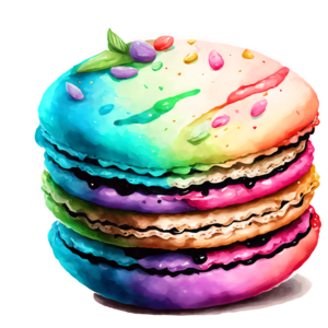Download Colorful Macaroons Stack Photo PNG Online - Creative Fabrica
