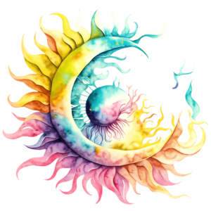 Download Symbolic Painting of Sun, Moon, and Eye PNG Online - Creative ...