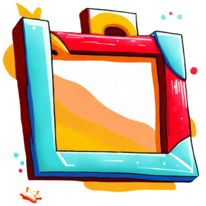 Download Colorful Cartoon Picture Frame on Empty Space PNG Online ...