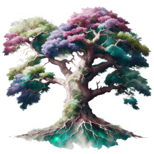 Download Fantasy Tree with Colorful Flowers PNG Online - Creative Fabrica