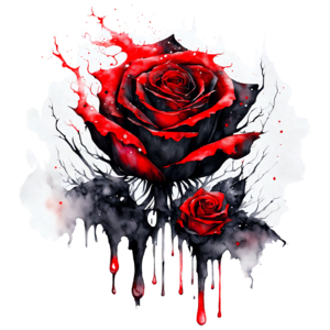 Download Abstract Red Rose with Bloody Drippings PNG Online - Creative Fabrica