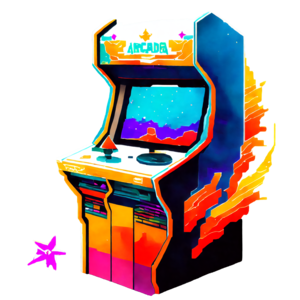 Download Colorful Retro Arcade Machine PNG Online - Creative Fabrica