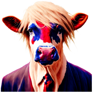 Download Cow Dressed as Donald Trump PNG Online - Creative Fabrica