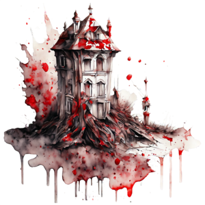 Download Spooky Horror House with Blood Dripping PNG Online - Creative ...