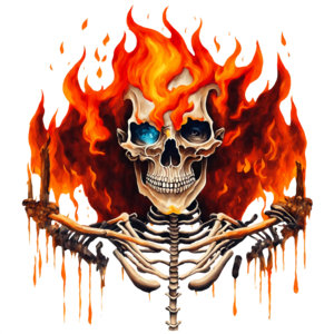 Download Burning Skeleton in Flames PNG Online - Creative Fabrica