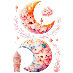 Download Sleep Tight - Watercolor Painting of Crescent Moons PNG Online ...