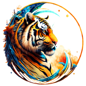 Download Tiger's Head in Frame surrounded by Nature PNG Online ...