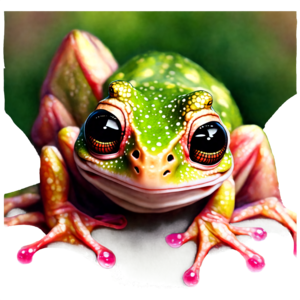 Download Vibrant Green and Pink Frog PNG Online - Creative Fabrica