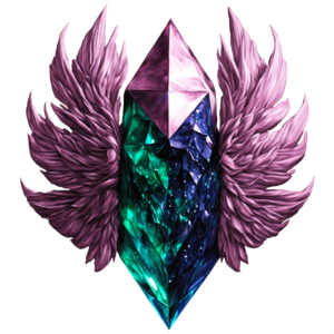 Download Fantasy-themed crystal emblem with wings PNG Online - Creative ...