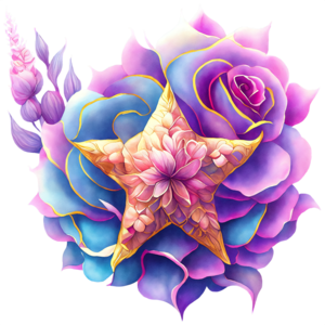 Download Colorful Star-shaped Flower Painting PNG Online - Creative Fabrica