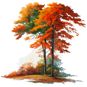 Download Vibrant Autumn Trees Painting PNG Online - Creative Fabrica