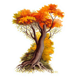 Download Autumn Tree Sticker - Free Download PNG Online - Creative Fabrica