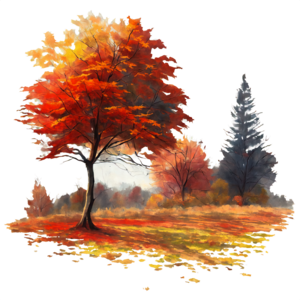 Download Vibrant Autumn Trees Painting PNG Online - Creative Fabrica