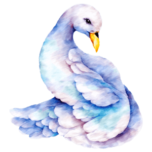 Download Blue and White Swan Watercolor Artwork PNG Online - Creative ...