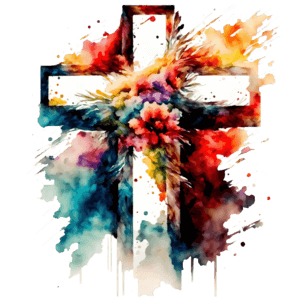 Download Colorful Paint Splatter Cross PNG Online - Creative Fabrica