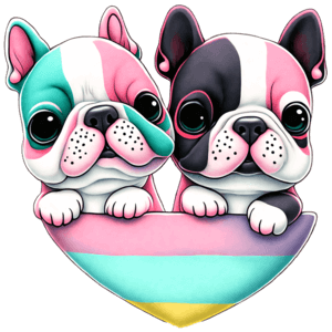 Download LGBTQ Cartoon Dogs in Rainbow Outfits PNG Online - Creative ...