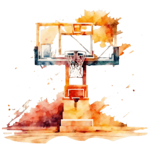 Download Colorful Watercolor Basketball Hoop Painting PNG Online ...