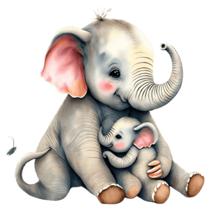 Download Heartwarming scene of two elephants with a baby PNG Online ...