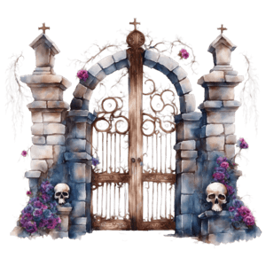 Download Haunted Entrance with Gothic-style Gate PNG Online - Creative ...