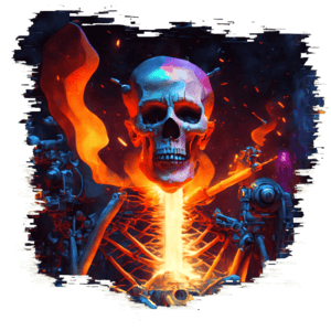 Download Terrifying Flaming Skeleton Image PNG Online - Creative Fabrica