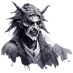 Download Sinister Hand-Drawn Illustration of Evil Demon PNG Online ...