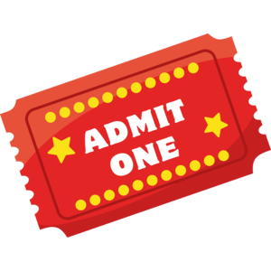 Download Admit One Ticket - Red on White Background PNG Online ...